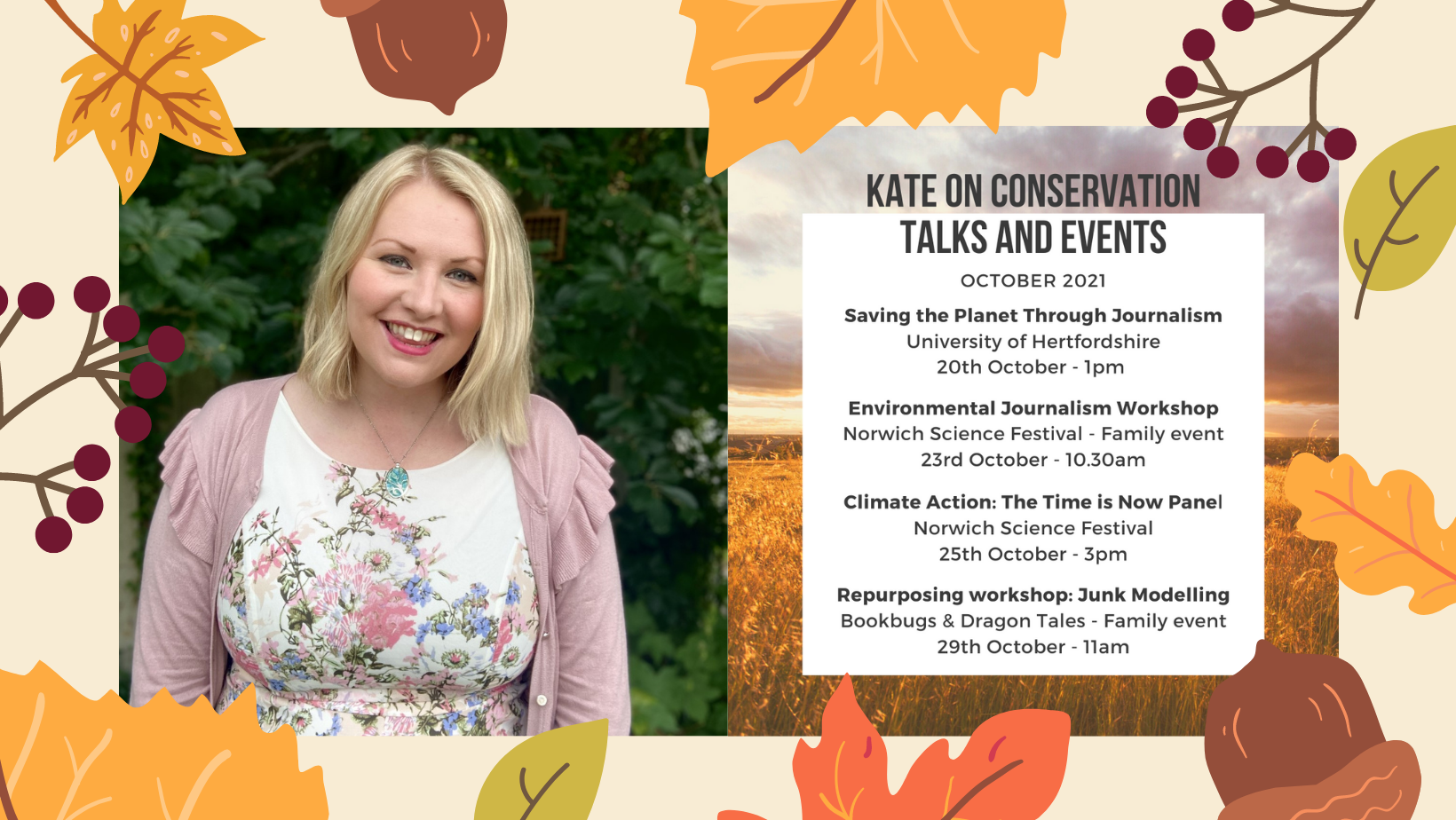 Kate on Conservation Talks and Events | Kate on Conservation
